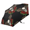 ALAZA Skull with Wing UPF 50+ Compact Folding Umbrella for Rain Travel ...