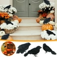 TUITOONM Crows Realistic Lifesize Fake Black Crow for Halloween ...