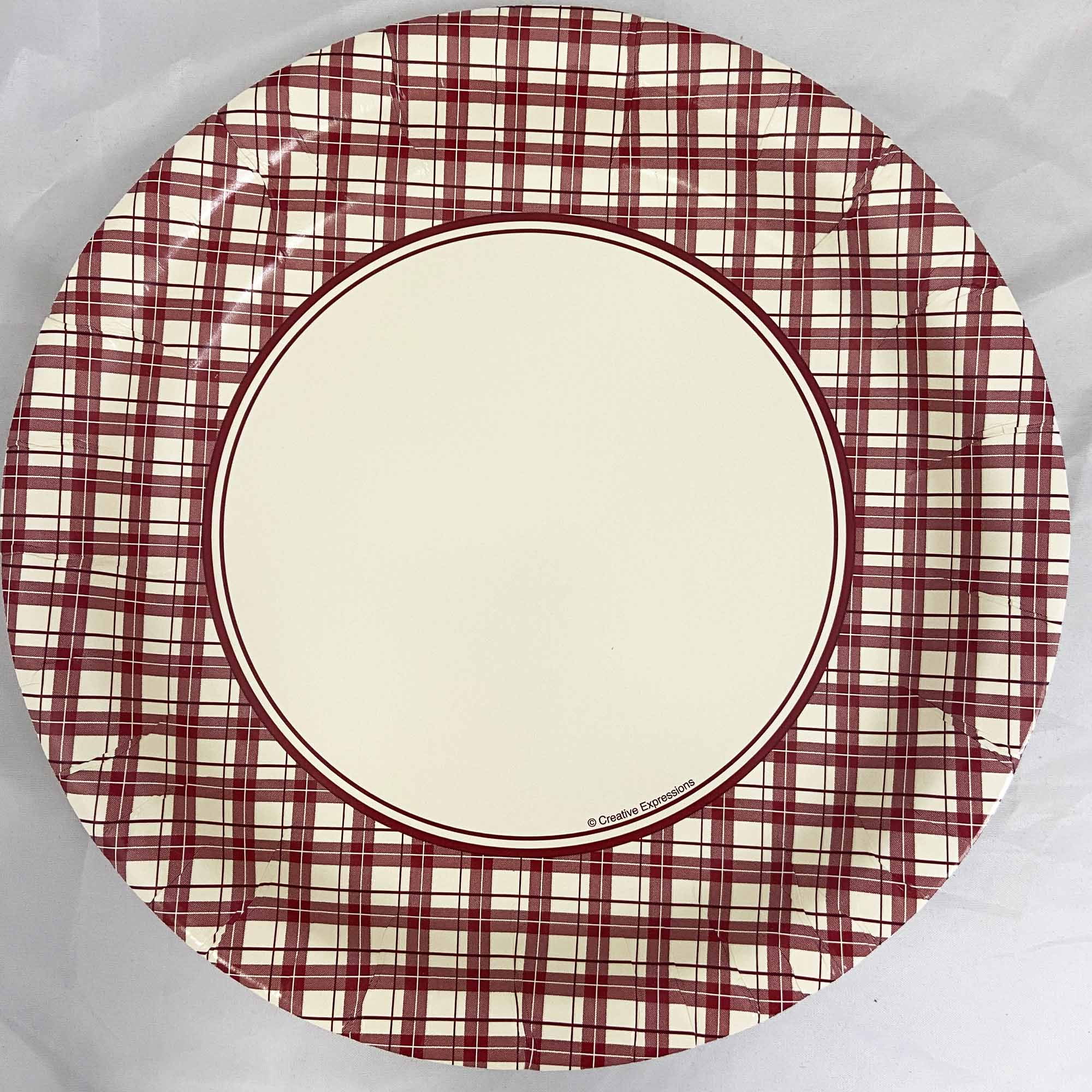 Red Check Large Paper Plates (8ct) - Walmart.com