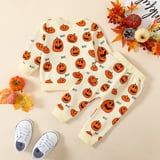 Younger Tree Newborn Infant Halloween Pumpkin Outfit, Long Sleeve Shirt & Pants Set, Gift for 12 ...