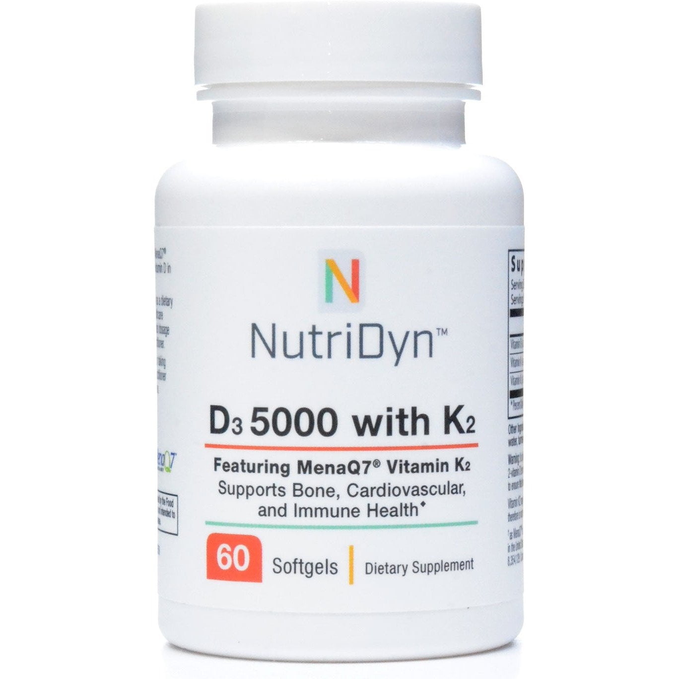 D3 5000 With K2 60 Softgels Nutri-Dyn, immune system health, Supports ...