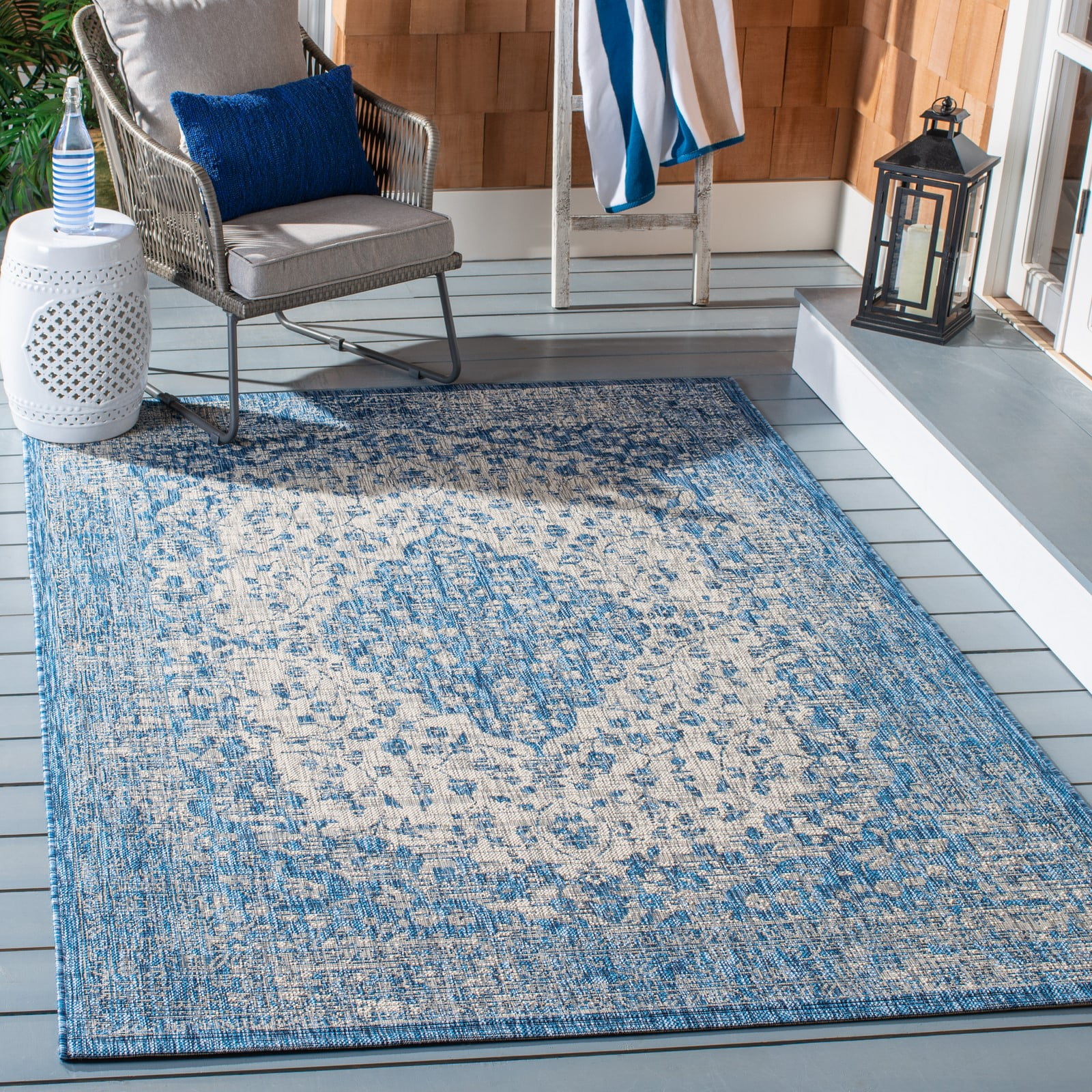 SAFAVIEH Courtyard Kebo Traditional Indoor/Outdoor Area Rug, 8' x 10 ...