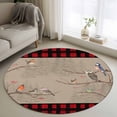 4ft Round Rug Christmas Red Black Plaid Area Rugs for Living Room ...