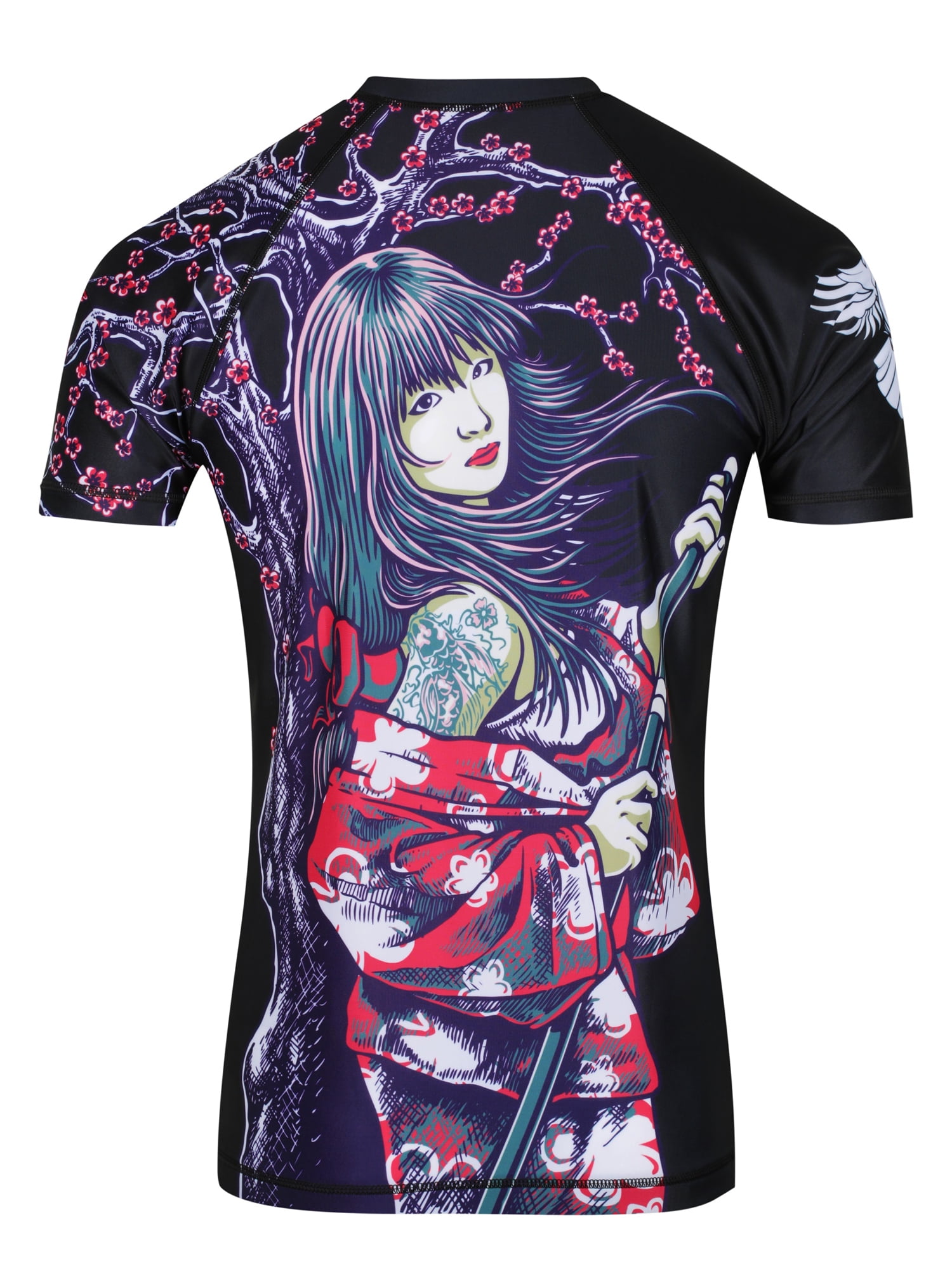 Raven Fightwear Women's Sakura Short Sleeve BJJ Rash Guard MMA Black ...