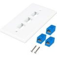 1Pack 3-Port Ethernet Wall Plate, RJ45 Plate with Inline Coupler Insert ...