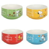 "Peanuts Snoopy 4 Pack Stackable 5.5"" Stoneware Bowl Set for Kids ...