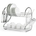Glotoch Express 2 Tier Dish Drying Rack With Utensil Holder Cup Holder