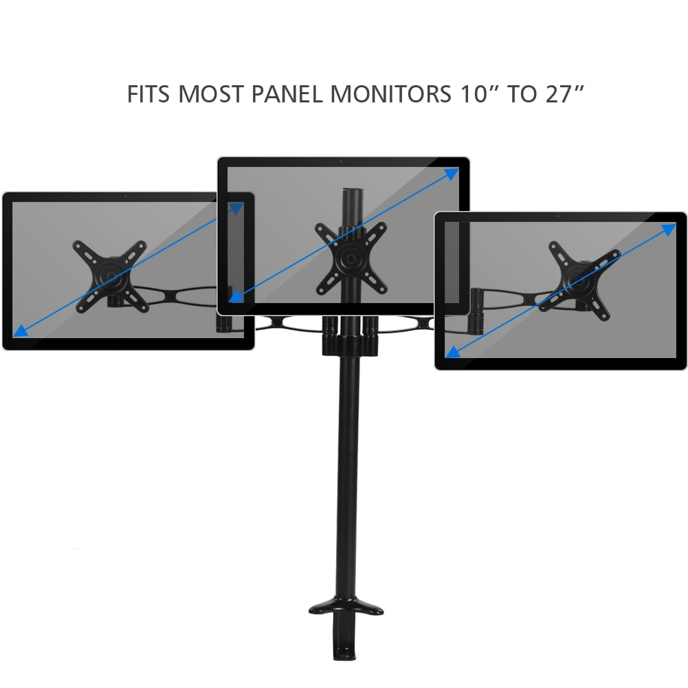 WALFRONT Triple Monitors Desk Mount Stand Mount 360 Rotation Fits 3 ... WALFRONT Triple Monitors Desk Mount Stand Mount 360 Rotation Fits 3 ...