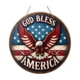 4th of July Patriotic Hanging Door Sign 250 Anniversary Eagle Wreath ...