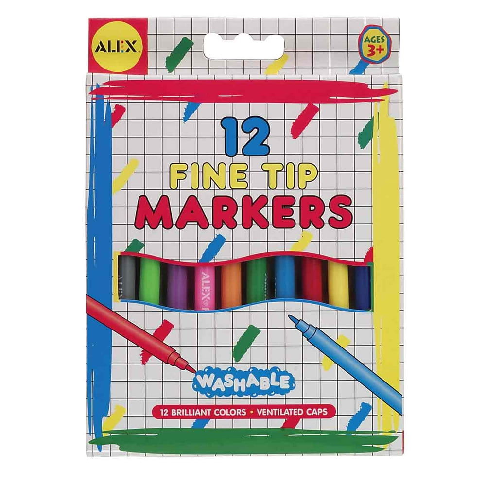 ALEX Toys Artist Studio Washable Fine Tip Markers (12) - Walmart.com ...