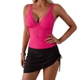 Women One Piece Swim Dress Tummy Control Swimsuits Slimming Mesh Sheer ...