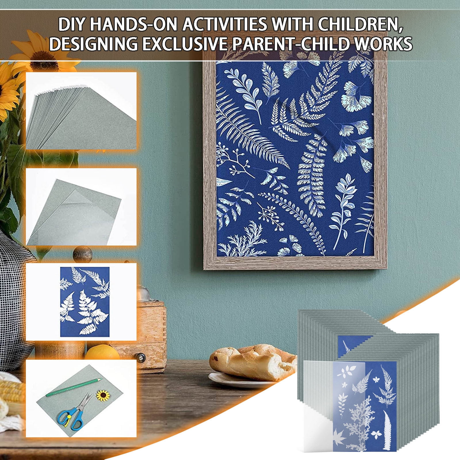 Solar Printing Paper Kit Blue Paper, 32 Pieces Of Blue Paper +pvc ...