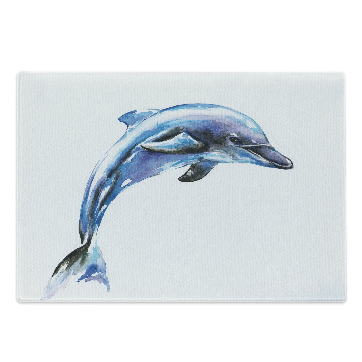 Dolphin Cutting Board, Watercolor Ocean Mammal Hand Drawn Aquatic Life ...