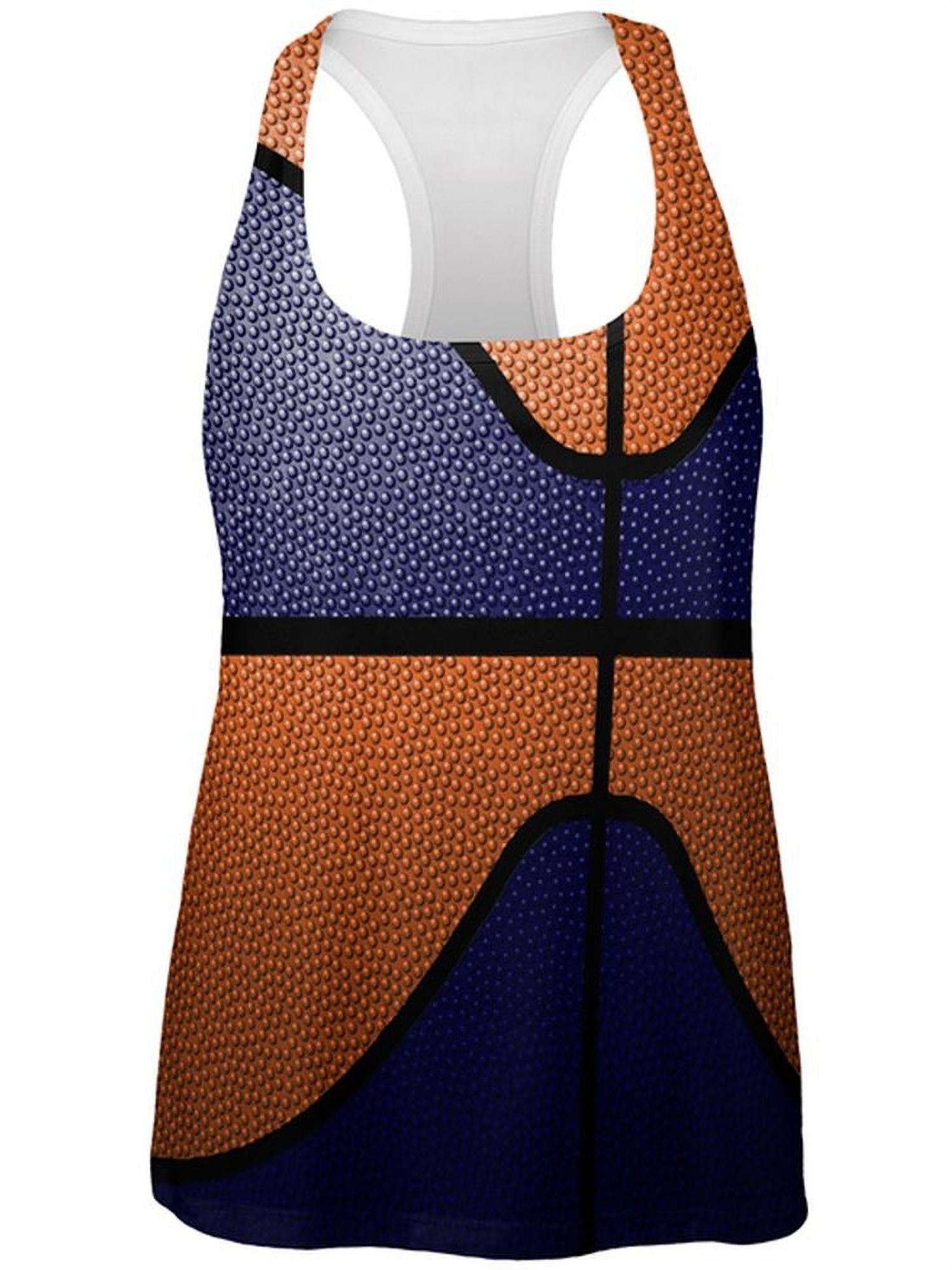 Championship Basketball Navy & Orange All Over Womens Work Out Tank Top ...