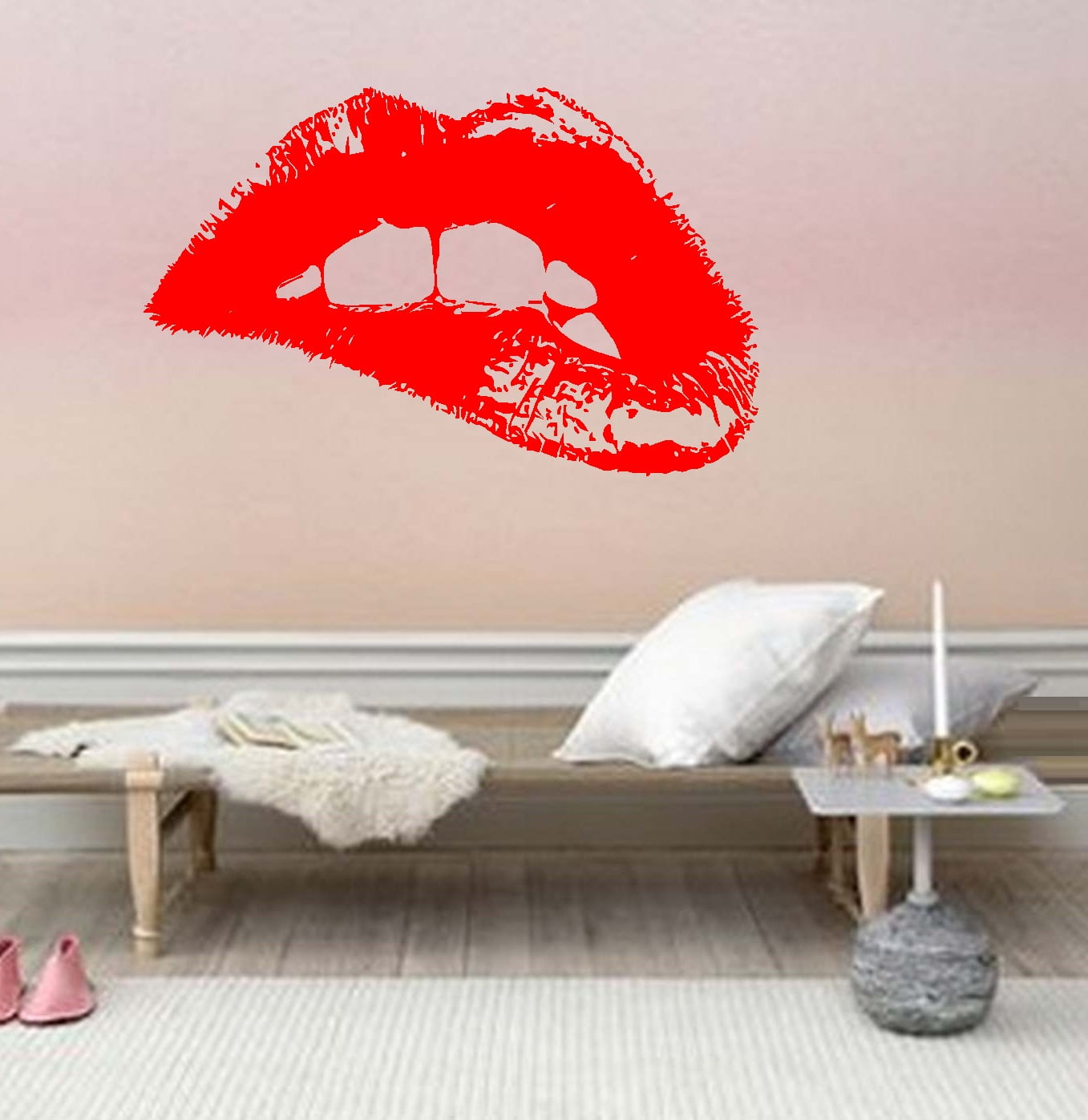 Lips #2 Biting bottom Lip: Wall or window decal (20" x 30") - Walmart.com