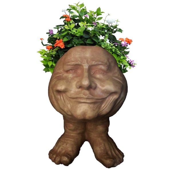 Homestyles Stone Wash Papa John the Muggly Face Humorous Statue Planter ...