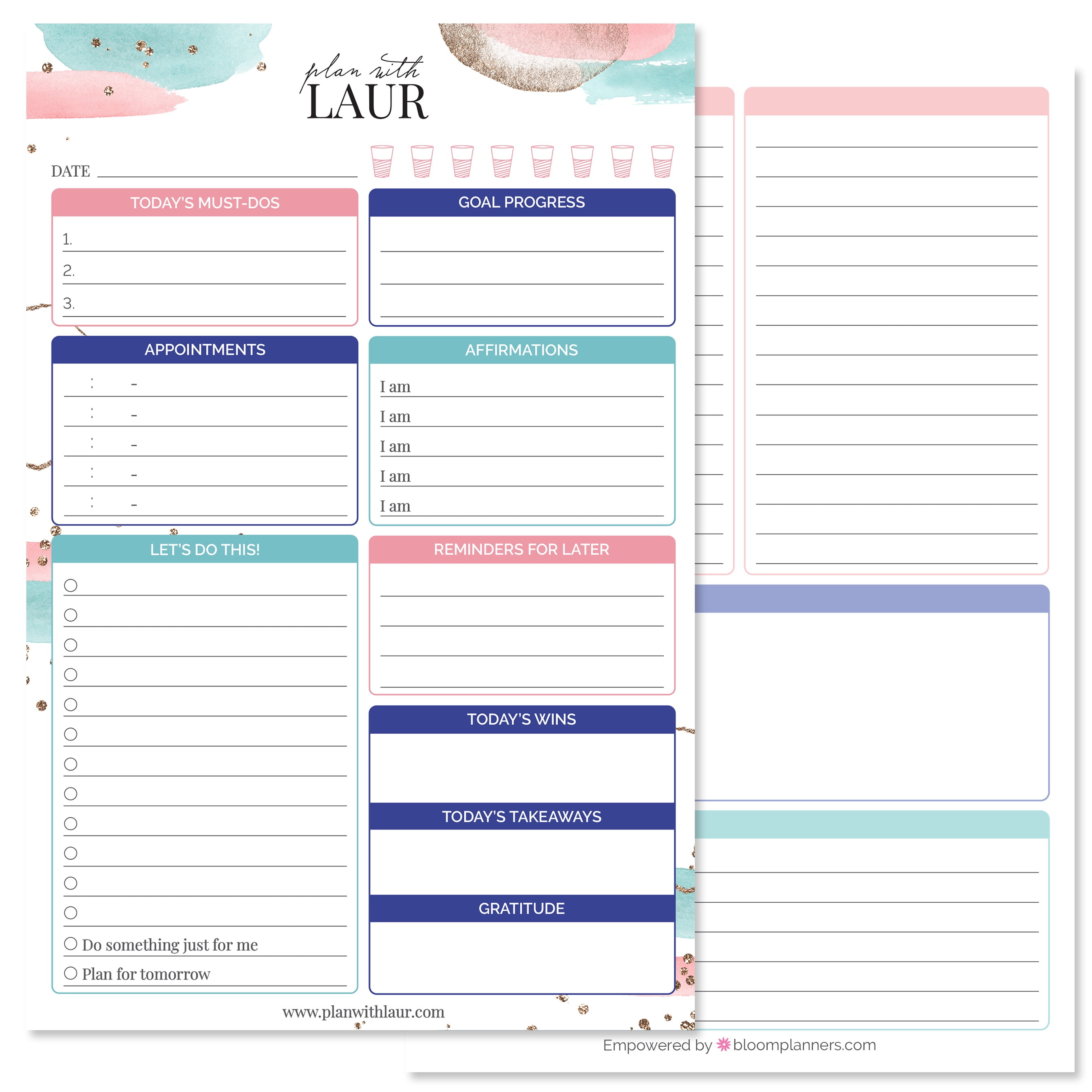 bloom daily planners Double Sided Plan With Laur Planning Pad, 6" x 9 ...