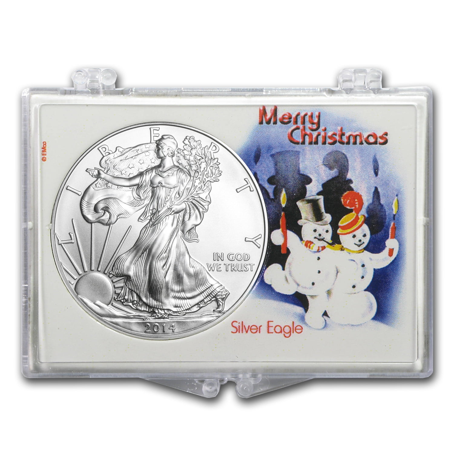 Snap-Lock Holder - Merry Christmas Snowman (Silver Eagle) - Walmart.com