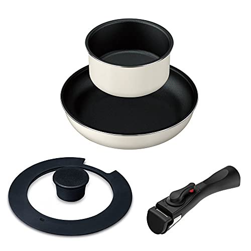 Iris Ohyama Frying Pan Pot Set Frying Pan Set Gas Fire IH Compatible 4-piece Set Diamond Coating ...