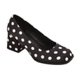 AJGRHE Women's Square Cap Toe Low Block Pumps Comfortable Cute Polka ...