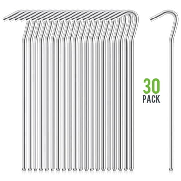 AAGUT 20PCS 12" Rebar Tent Stakes Heavy Duty J Hook Ground Anchors ...