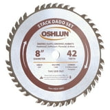 Oshlun Sds-0842 8-Inch 42 Tooth Stack Dado Set With 5/8-Inch Arbor ...