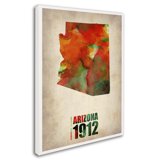 "Arizona Watercolor Map" Canvas Art by Naxart - Walmart.com