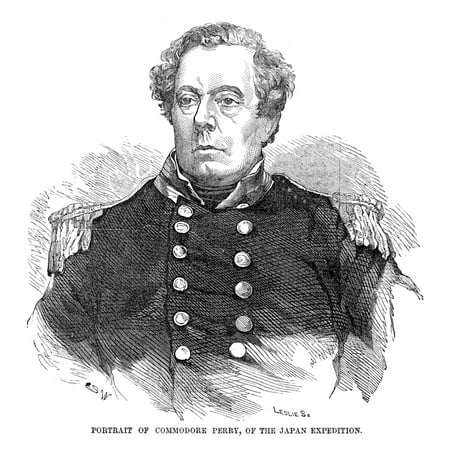 Matthew Perry (1794-1858). /Namerican Naval Officer. Wood Engraving By ...