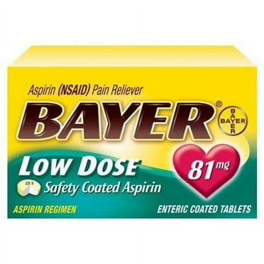 Bayer Low Dose Safety Coated 'Baby' Aspirin 81 mg Tablets 32 ea (Pack ...