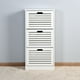 Topcobe Freestanding Shoe Rack with Shutter Doors & 3 Flip Drawers, 3 ...
