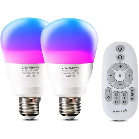 F Smart LED Light Bulb, Stepless Dimmable RGB+WY Seven-Color Changing ...