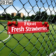 2D Flat, 1pc Rustic Fresh Strawberries Metal Wall Sign - Vintage ...