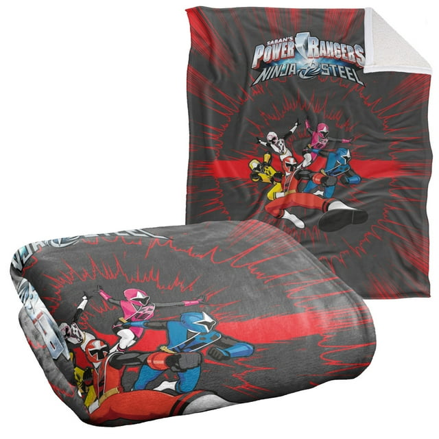 Power Rangers Blanket, 50"x60", Ninja Team Silky Touch Sherpa Back ...
