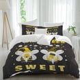 4 Piece Duvet Cover Set Queen, Daisy Flower Honey Gnome Soft Breathable ...