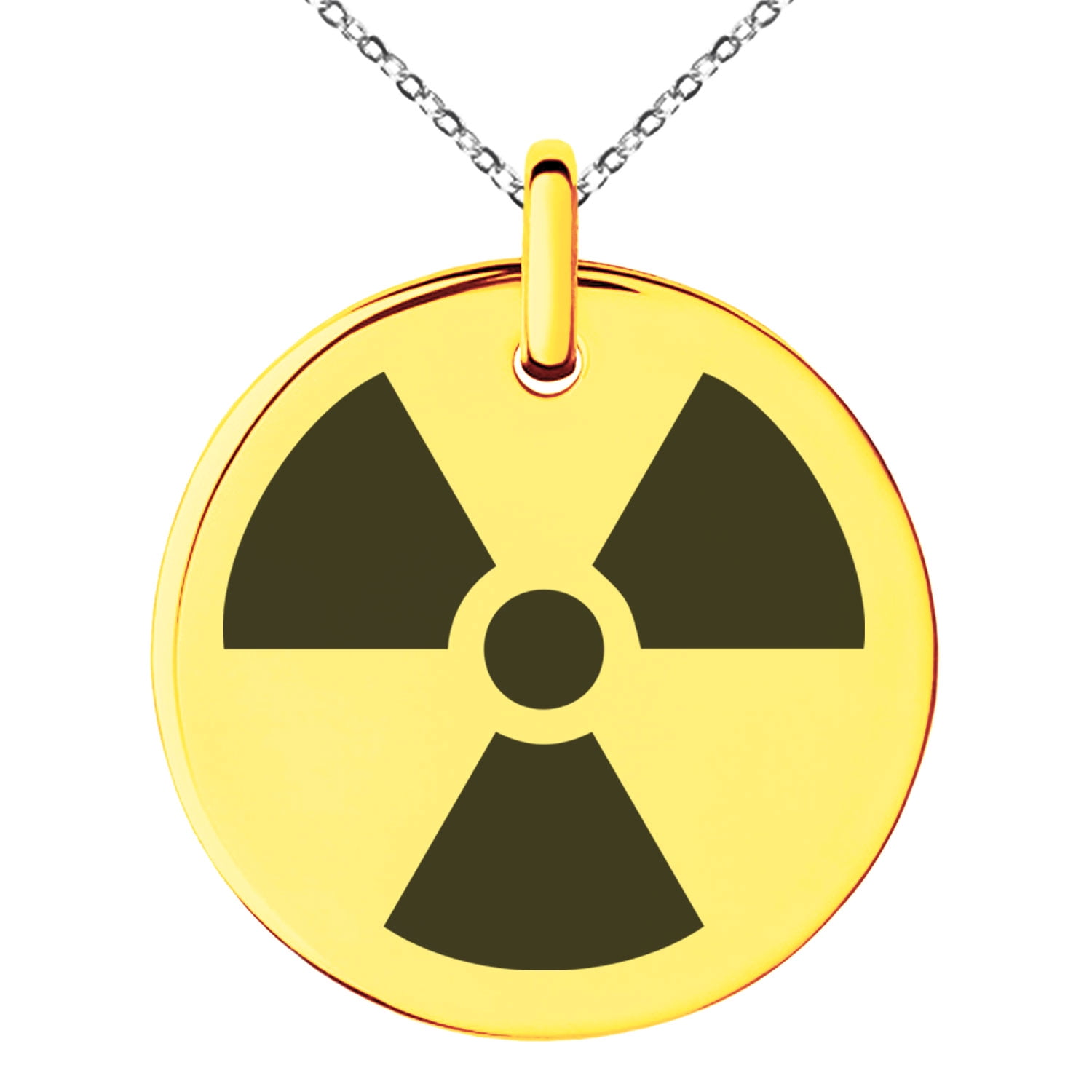 Stainless Steel Radioactive Engraved Small Medallion Circle Charm ...