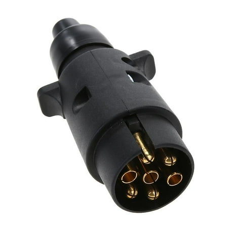 European Standard Car Trailer Connector, 7 Way 7 Pin Round Plastic 12v ...