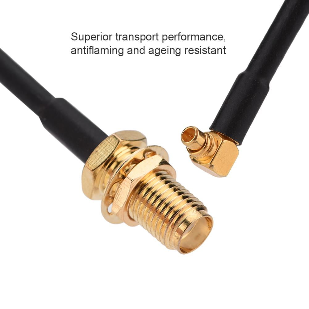 Rdeghly SMA Female to MMCX Male Right Angle RF Pigtail Coaxial Extension Cable RG316 25cm ...