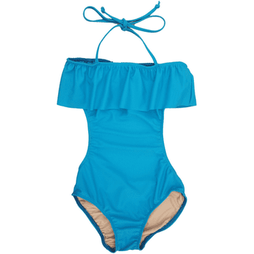 Girls Swimsuit Ruffled Sleeveless Swimwear One-Piece Beachwear Bathing ...