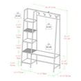 Woven Paths Modern Hall Tree with Bench and 5 Shelves, Reclaimed ...