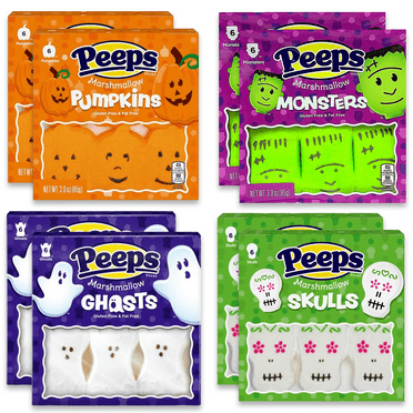 Peeps Spooky Shapes Halloween Marshmallow Bundle, Packs of 3 Sugar ...