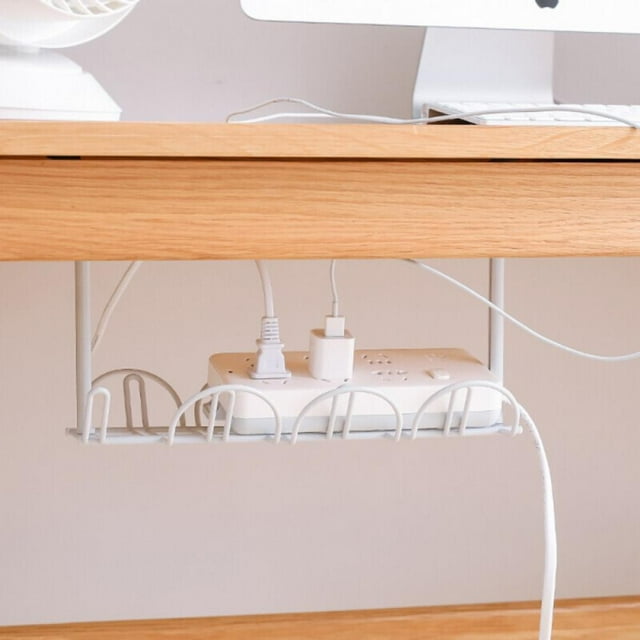 Under Desk Cable Management Storage UnderDesk Tray Power Cord Plugs ...