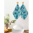 Blue Geometric Kitchen Dish Towels for Drying Dishes Set of 2, Modern ...