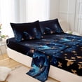 4pcs Sparkling Butterfly Bedding Set - Soft & Comfortable Fitted Sheet ...