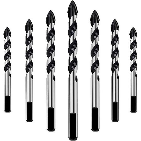 7 Pieces Drill Bit Set For Tiles, Glass, Concrete, Stone, Brick, Tiles, Ceramics And Mirrors ...