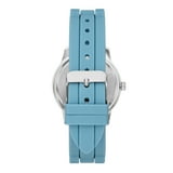Time and Tru Ladies Watch with Silver Round Case, Light Blue Bezel ...