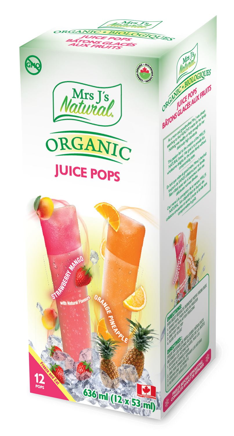 Mrs. J's Organic Freeze Pops - Strawberry - Walmart.ca