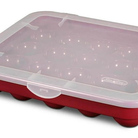 Sterilite 20 Compartment 3" Ornament Storage Case with Lid, Red ...
