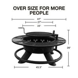 Bestier Fire Pit with Grills Grate, 47" Outdoor Firepit for Outside ...