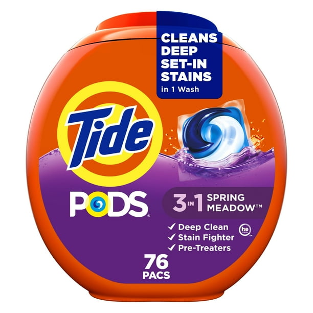 Detergente para ropa Tide PODS, paquete de jabón líquido, 76 unidades | Walmart en línea