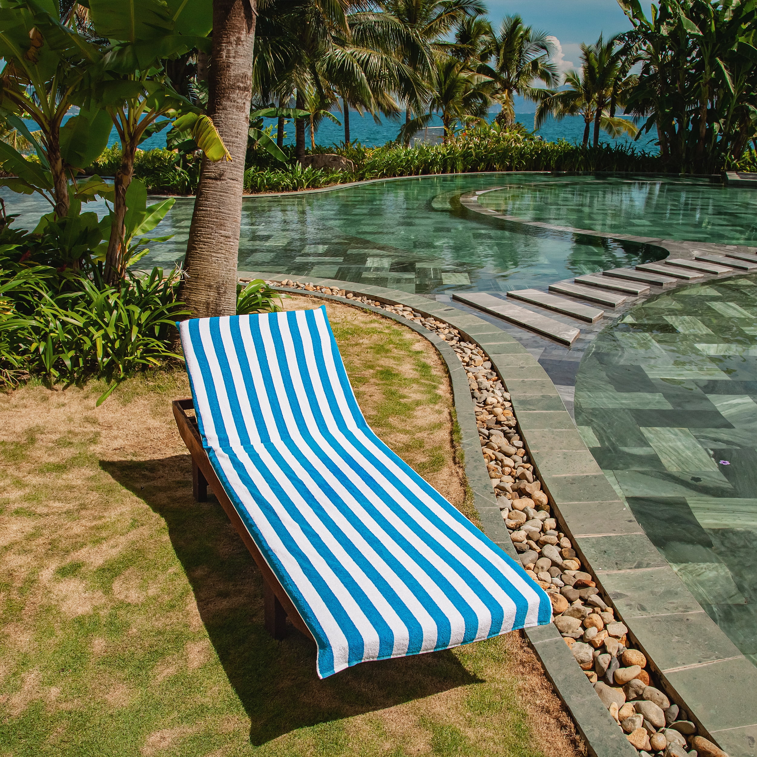 Arkwright California Cabana Chaise Lounge Covers - 100% Cotton Terry ...